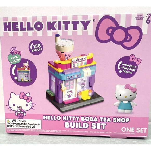 Sanrio | Toys | Hello Kitty Boba Tea Shop Build Set 58 Pcs Ages 6 ...